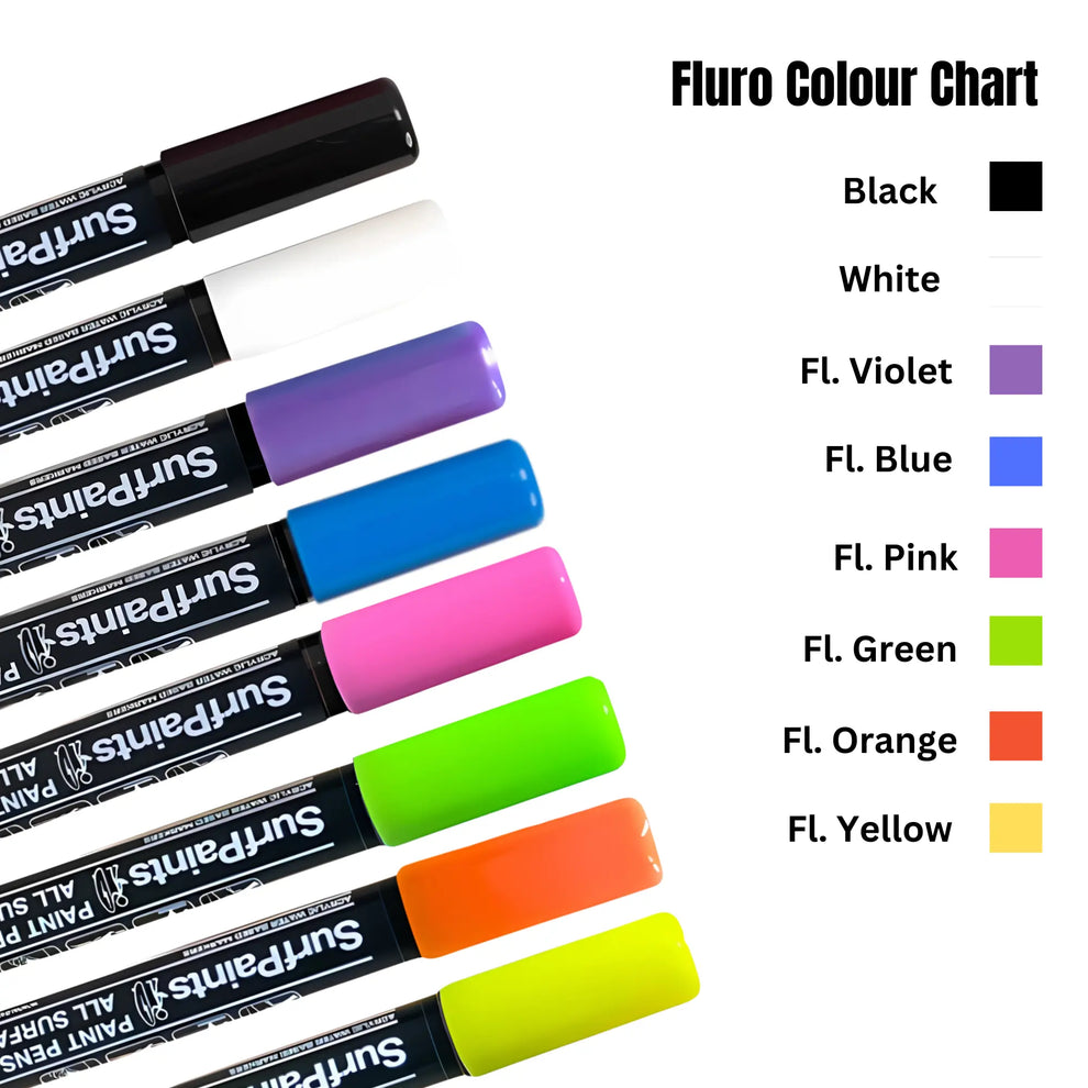 Fluro Acrylic Paint Pens - 4mm Durable Bullet Nibs for All Surfaces ...